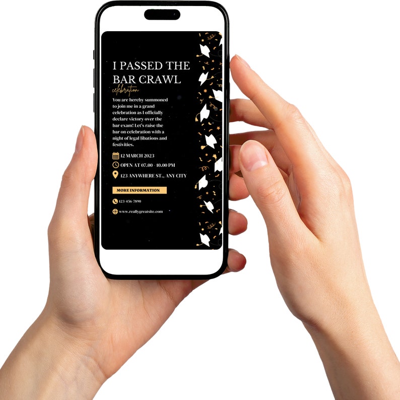 I Passed the Bar Crawl Digital Invitation - Law School Graduation Canva ...