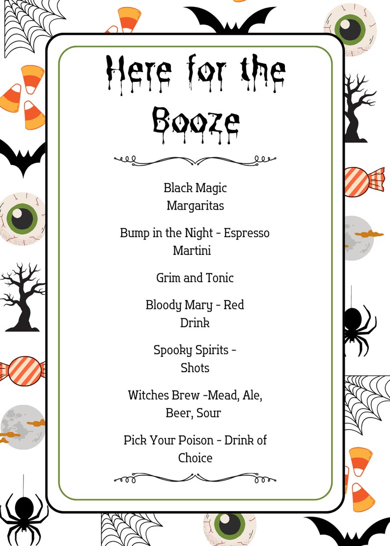 Customizable Halloween Bar Crawl and Invitation Template Spooky Party ...