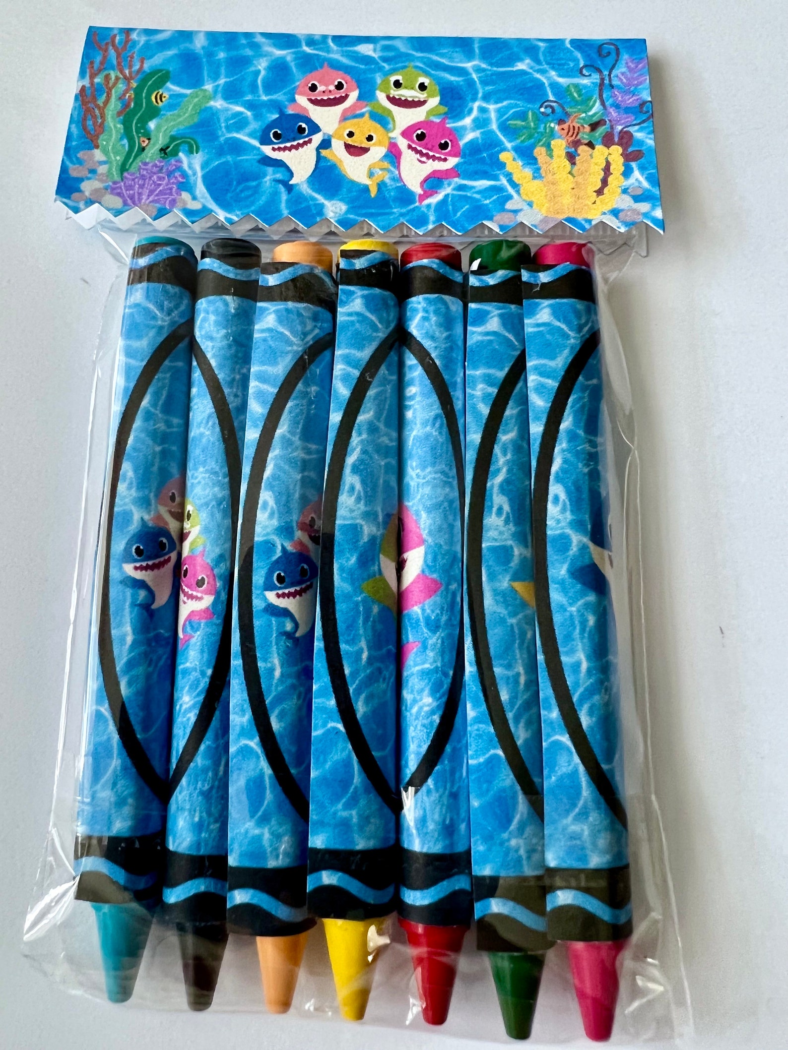 Baby Shark Crayons, Party Favor, Baby Shark Birthday, Birthday Favor ...