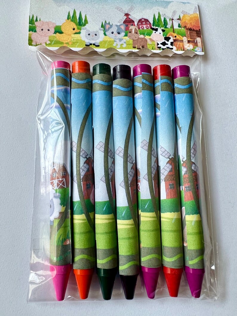 Farm Animal Crayons, Party Favor, Birthday Favors. - Etsy