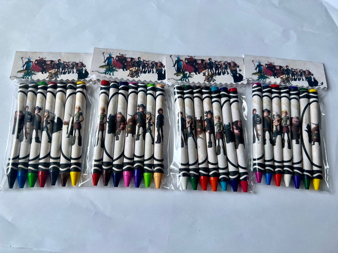 How to Train Your Dragon Crayons, Party Favor, Birthday Favor. Set of 5 ...