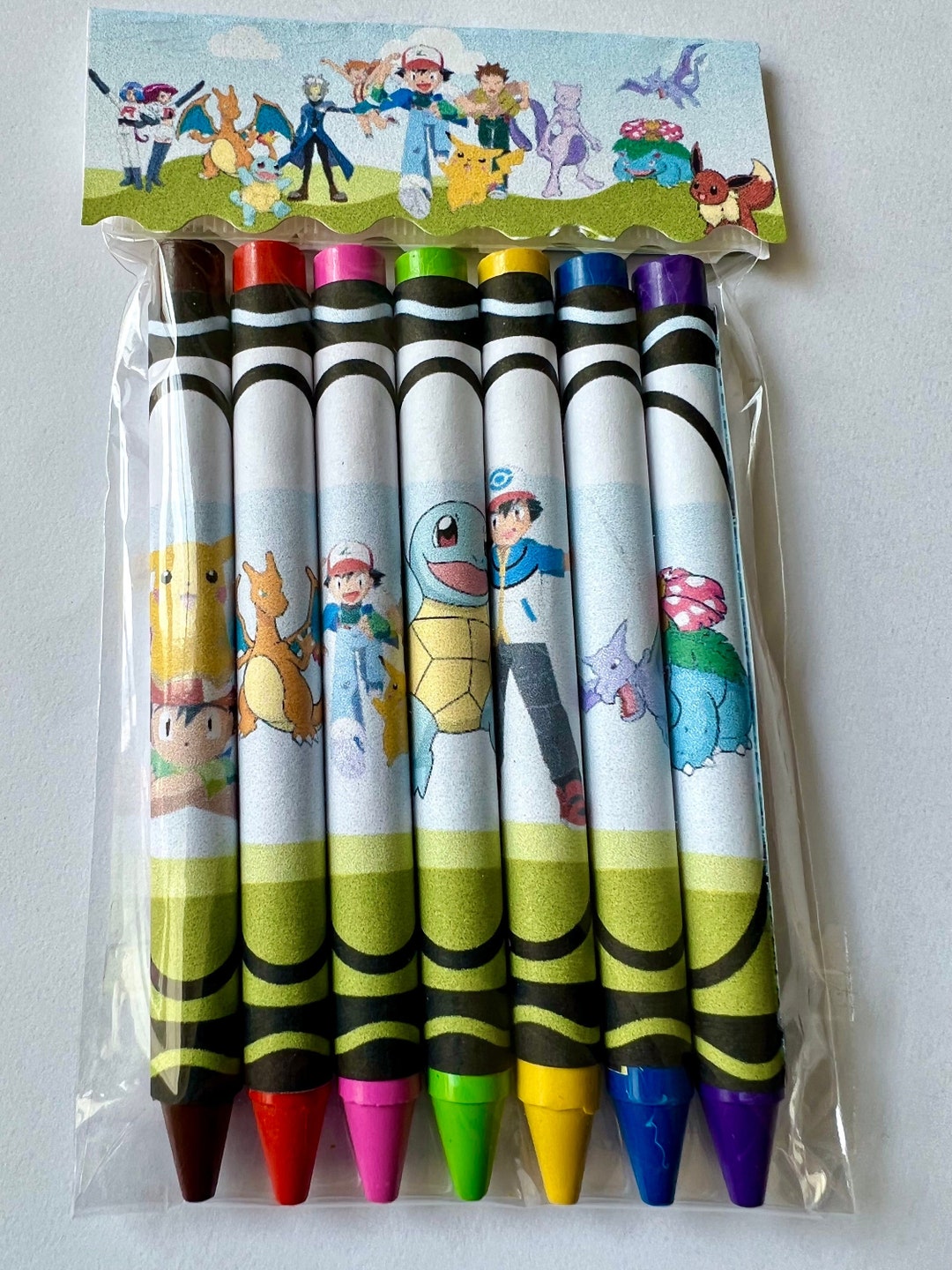Pokemon Crayon Bag, Party Favor, Pokemon Crayons. Set of 5 Bags. - Etsy