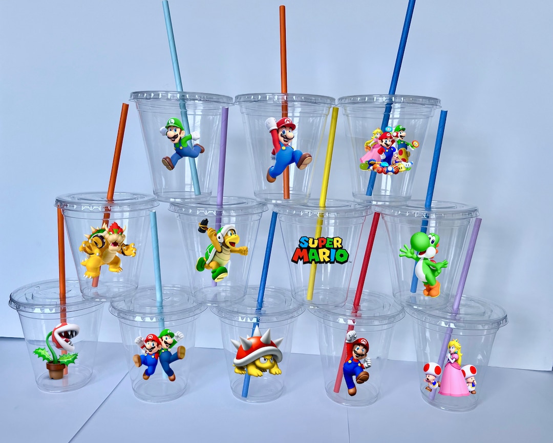 Mario Disposable Cups, Mario Disposable Party Cups, Mario Birthday ...