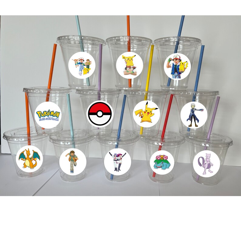 Pokemon Disposable Party Cups. Pokemon Party Favors. - Etsy