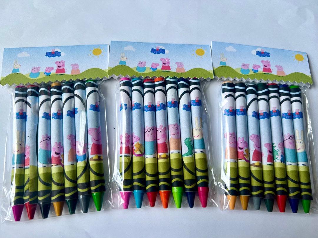 Peppa Pig Crayons, Party Favor, Birthday Favor. Set of 5 Bags. - Etsy