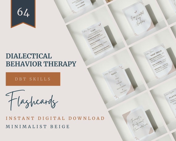 DBT Coping Skills Cards Flashcards Printable Minimalist - Etsy