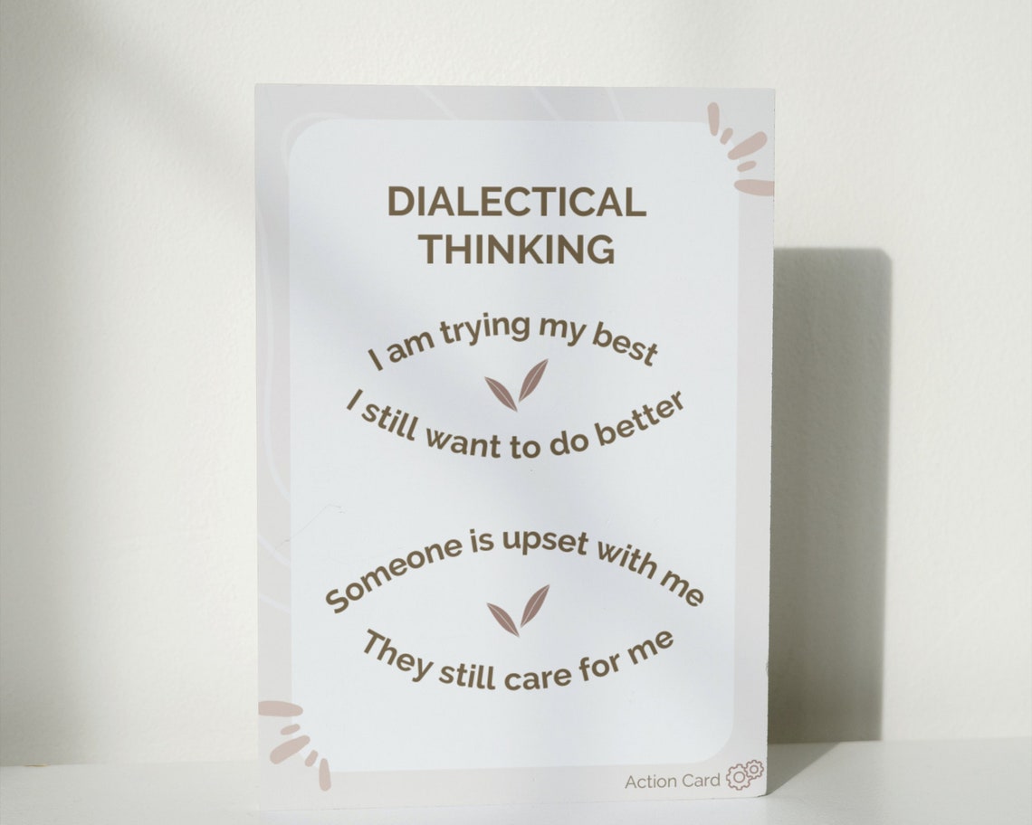 DBT Coping Skills Cards Flashcards Printable Minimalist Beige 64 Cards ...