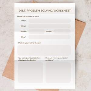 DBT Coping Skills Worksheets Printable Minimalist Neutral Colors 20 A4 ...