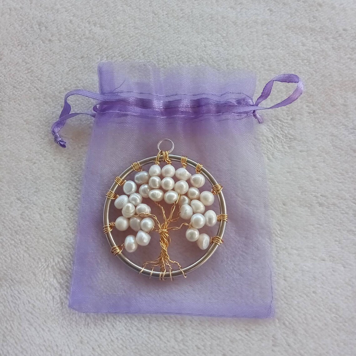 Freshwater Pearl Tree of Life Amulet Pearl Talisman Pendant With ...