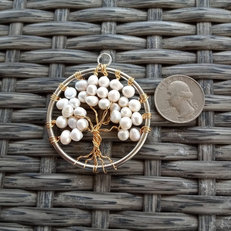 Freshwater Pearl Tree of Life Amulet Pearl Talisman Pendant With Genuine Pearls for Nature ...