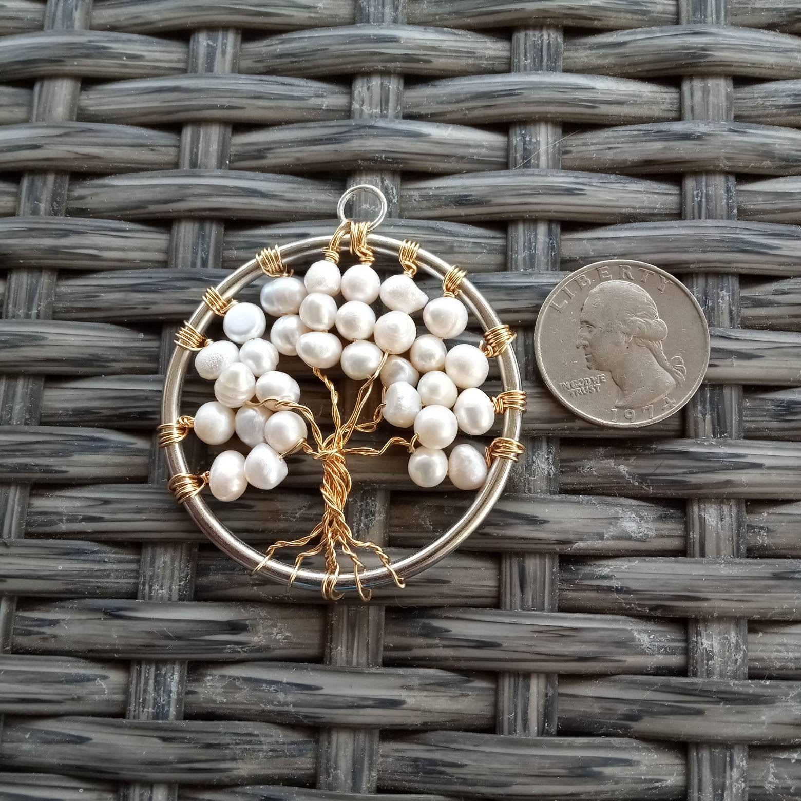 Freshwater Pearl Tree of Life Amulet Pearl Talisman Pendant With ...