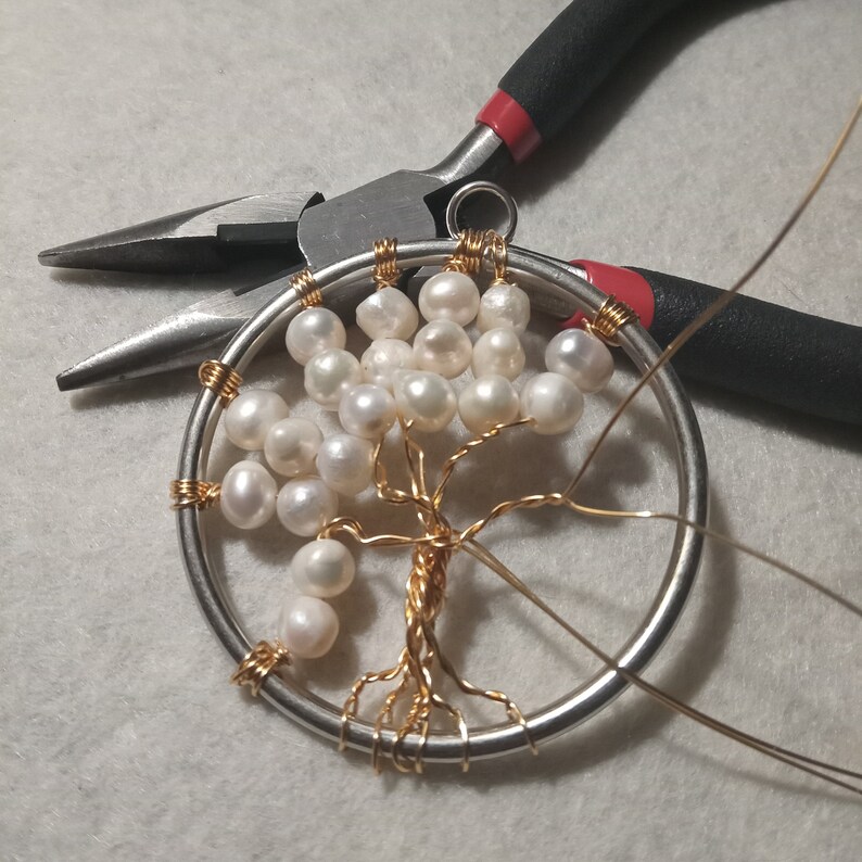 Freshwater Pearl Tree of Life Amulet Pearl Talisman Pendant With Genuine Pearls for Nature ...