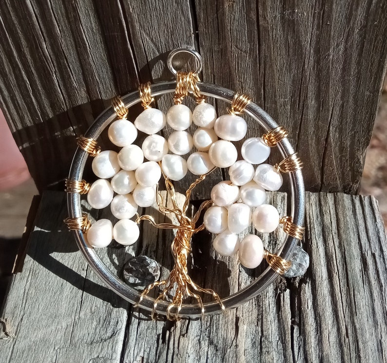 Freshwater Pearl Tree of Life Amulet Pearl Talisman Pendant With ...