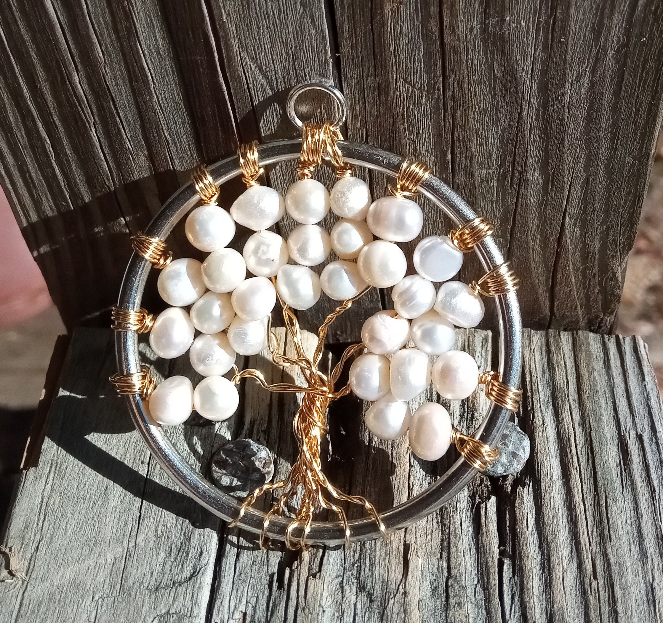 Freshwater Pearl Tree of Life Amulet Pearl Talisman Pendant With ...