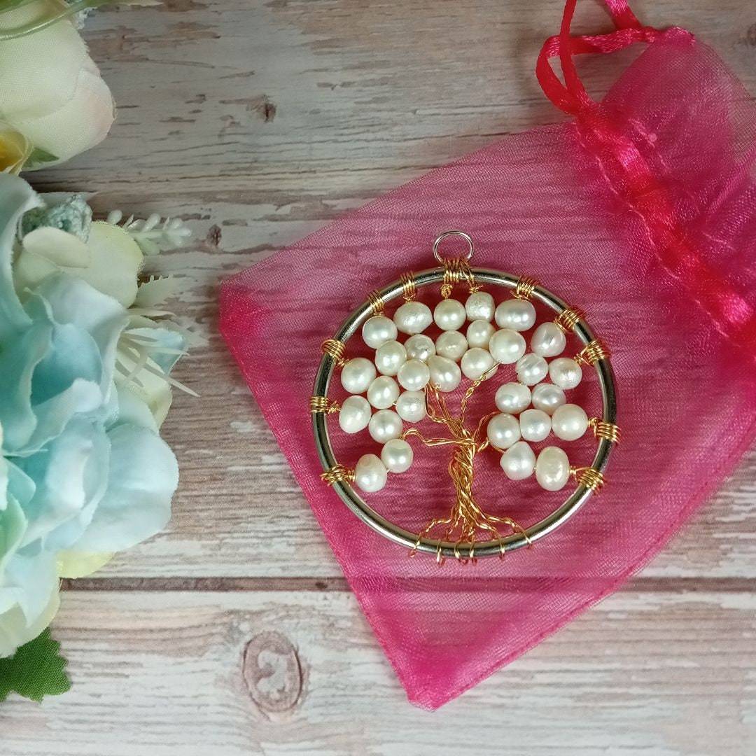Freshwater Pearl Tree of Life Amulet Pearl Talisman Pendant With ...