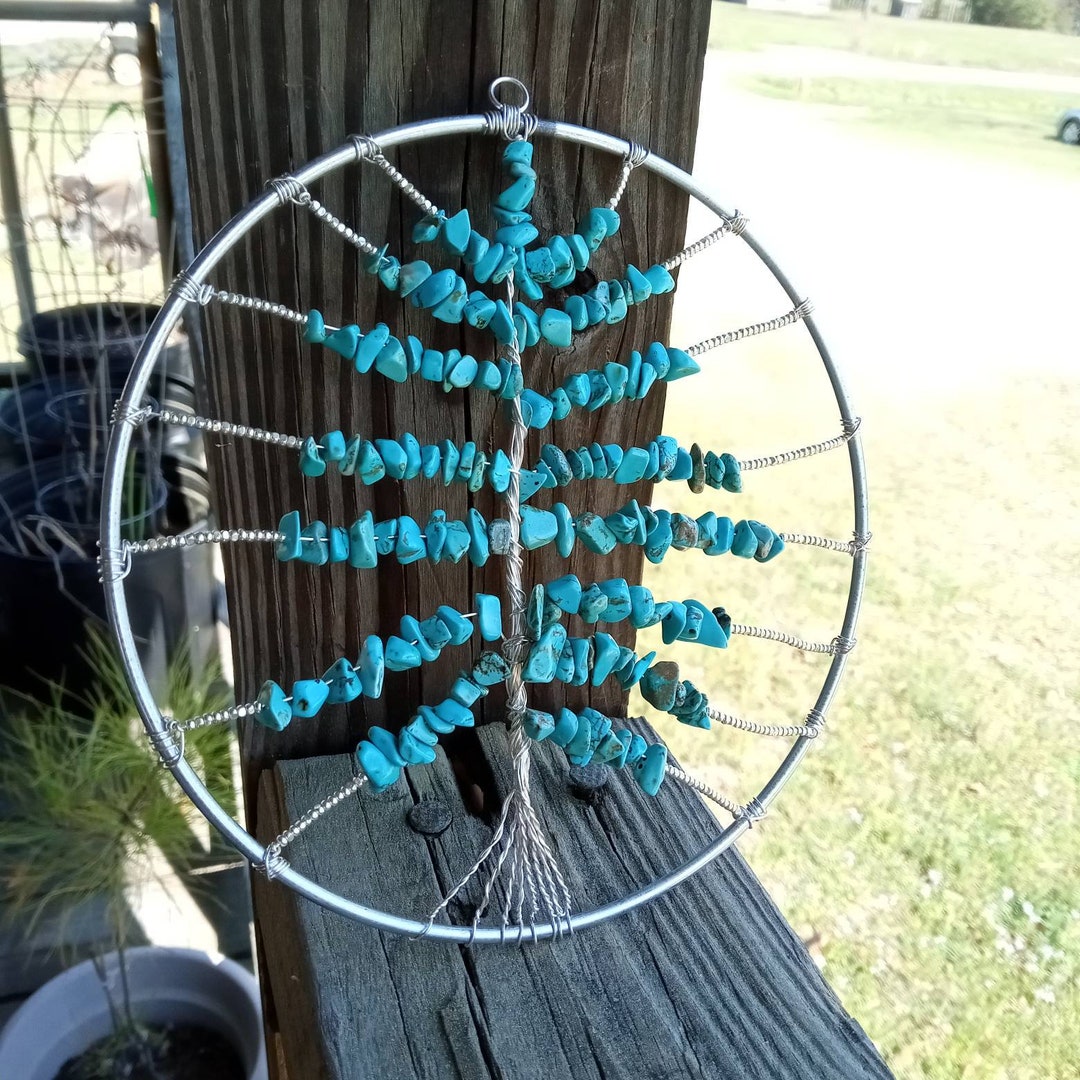Turquoise Pine Tree of Life - Etsy