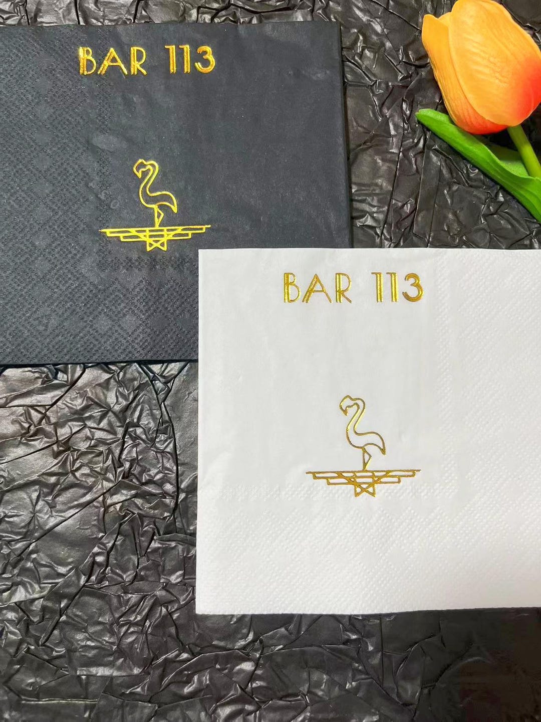 Custom Gold Foil Party Napkins, Personalized Logo Custom Napkin ...