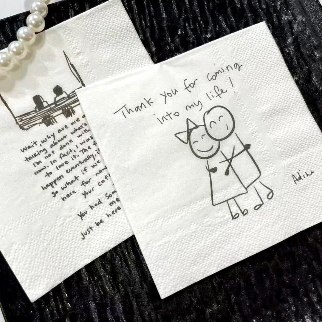 Custom Handwritten Love Note Napkins, Wedding / Engagement/ Anniversary ...