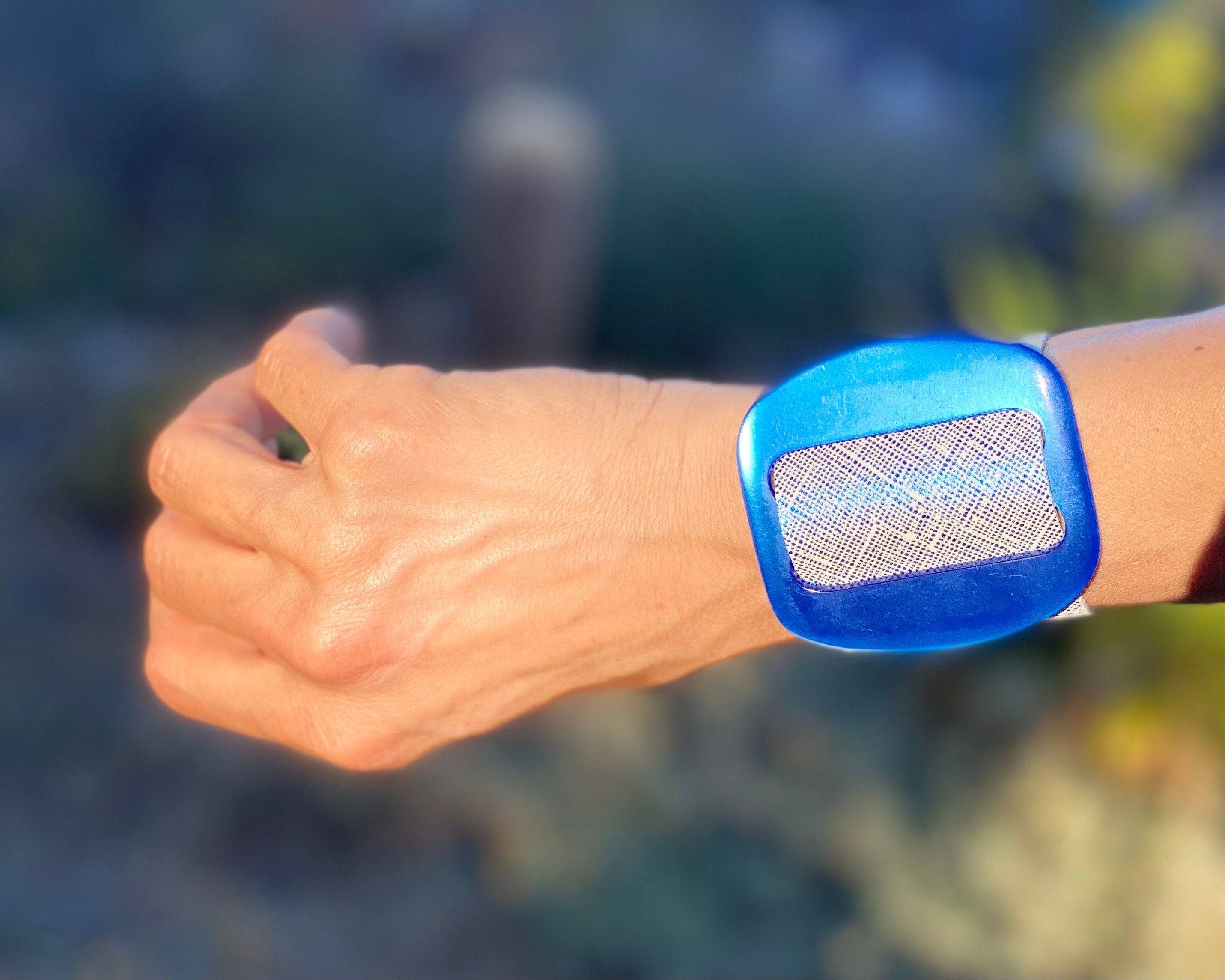 Metallic Blue Cross-hatch Leather Cuff Bracelet Vintage Cobalt Blue ...