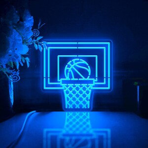Basketball Led Light Box, Basketball and Basketball Hoop Wall Art Decor ...