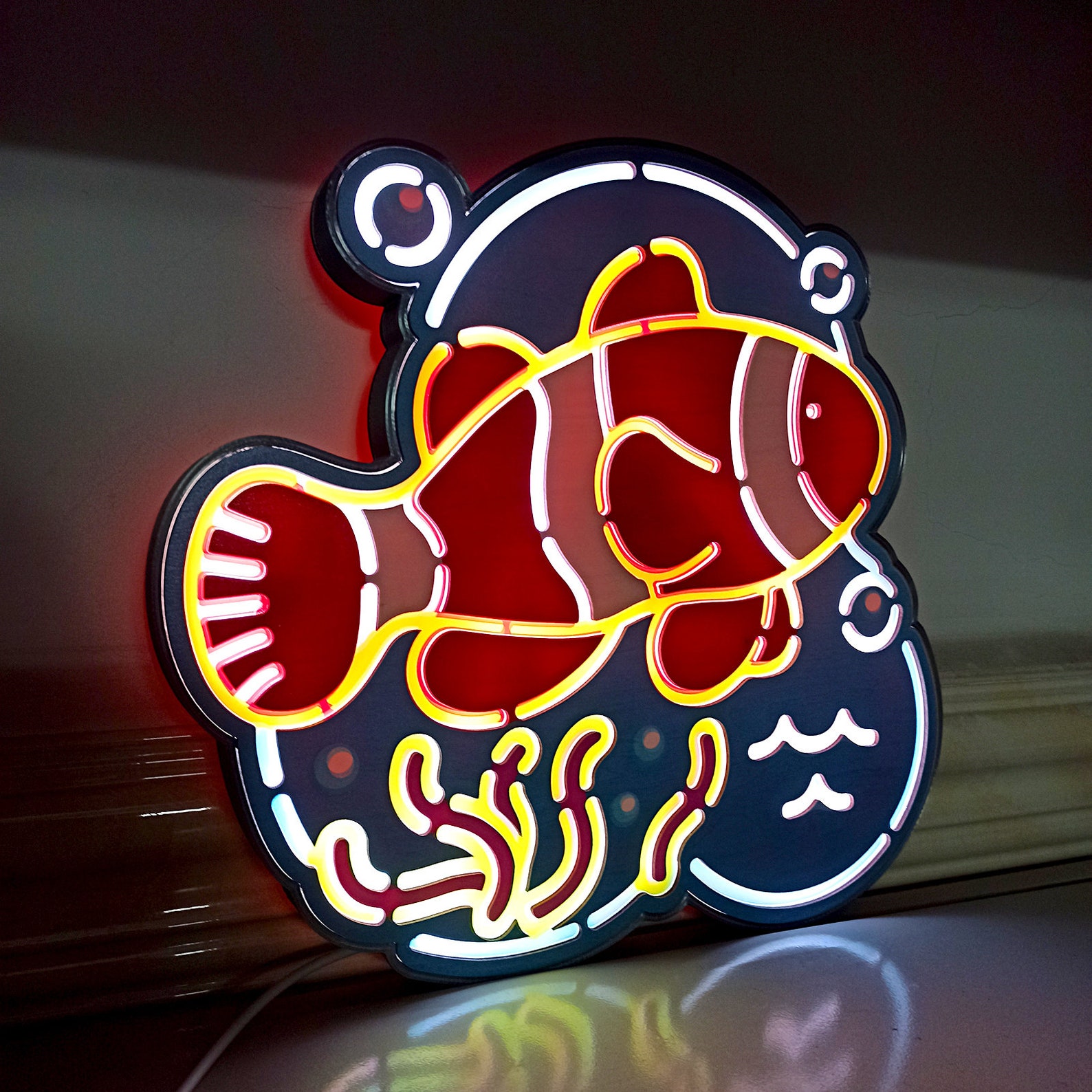 Clownfish Led Lightbox Fish and Sea Desktop Decorations Wall Hangings ...