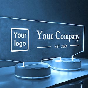 Custom LED Logo Sign, Dual Base Acrylic Lamp, Led Acrylic Sign, Acrylic ...