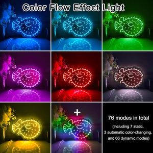 Pufferfish Led Light Box, Fish Wall Art Decor, Personalized Light Sign ...