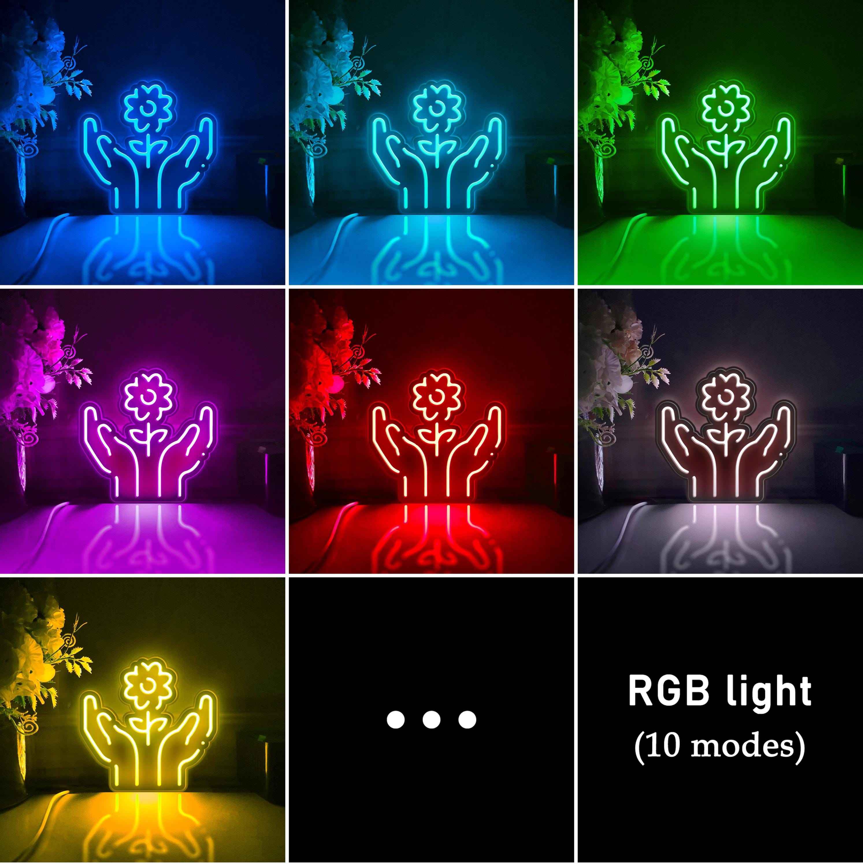 Hand Holding Flower Led Light Box, Protect the Ecological Environment ...