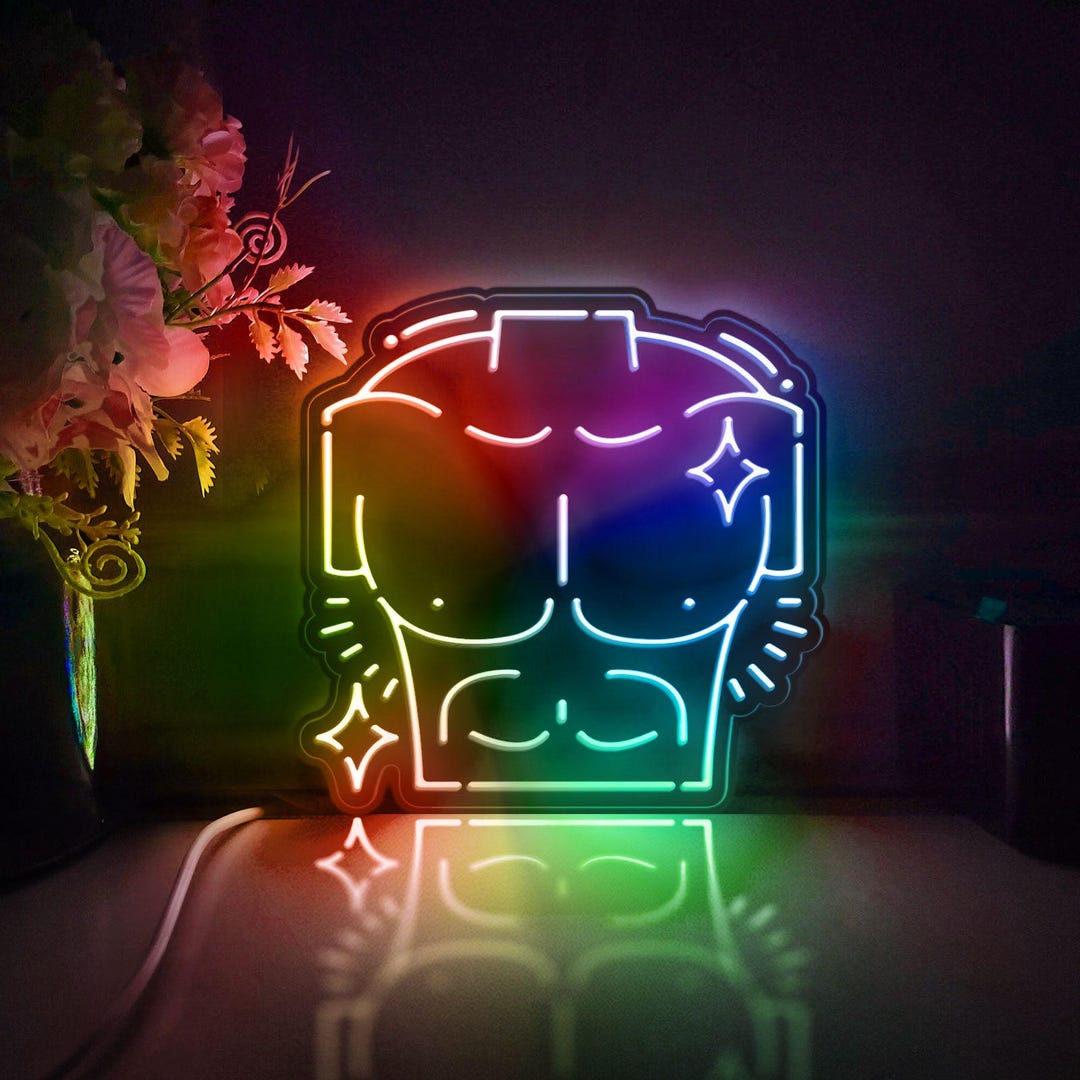 Chest Muscle Led Light Box, Muscle Wall Art Decor, Light Sign, Desktop ...
