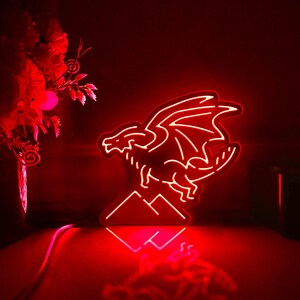 Dragon Led Light Box, Flying Dragon Wall Art Decor, Personalized Light ...