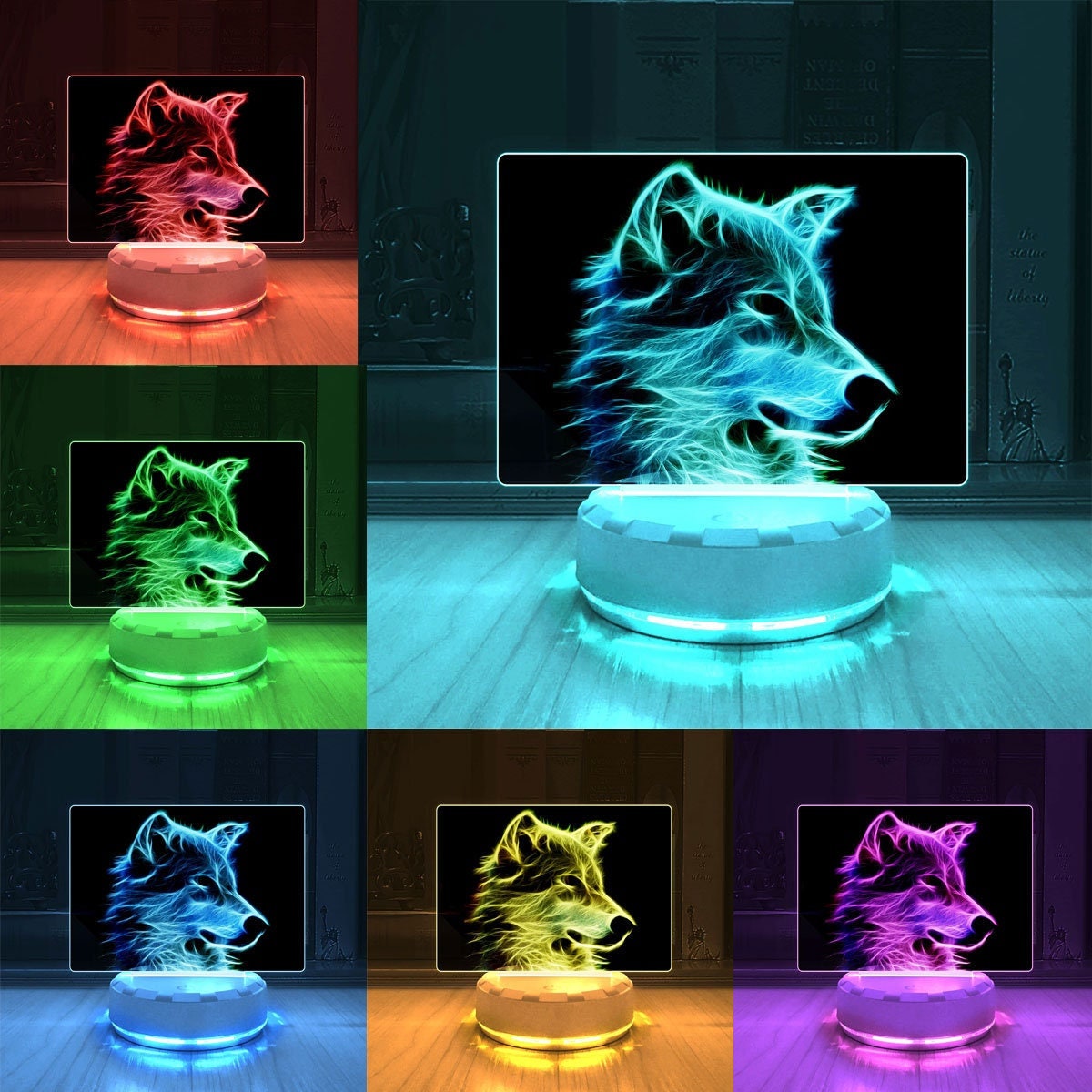 Animal Wolf LED Desk Lamp, Wolf Room Decor, Brightness Adjustable ...