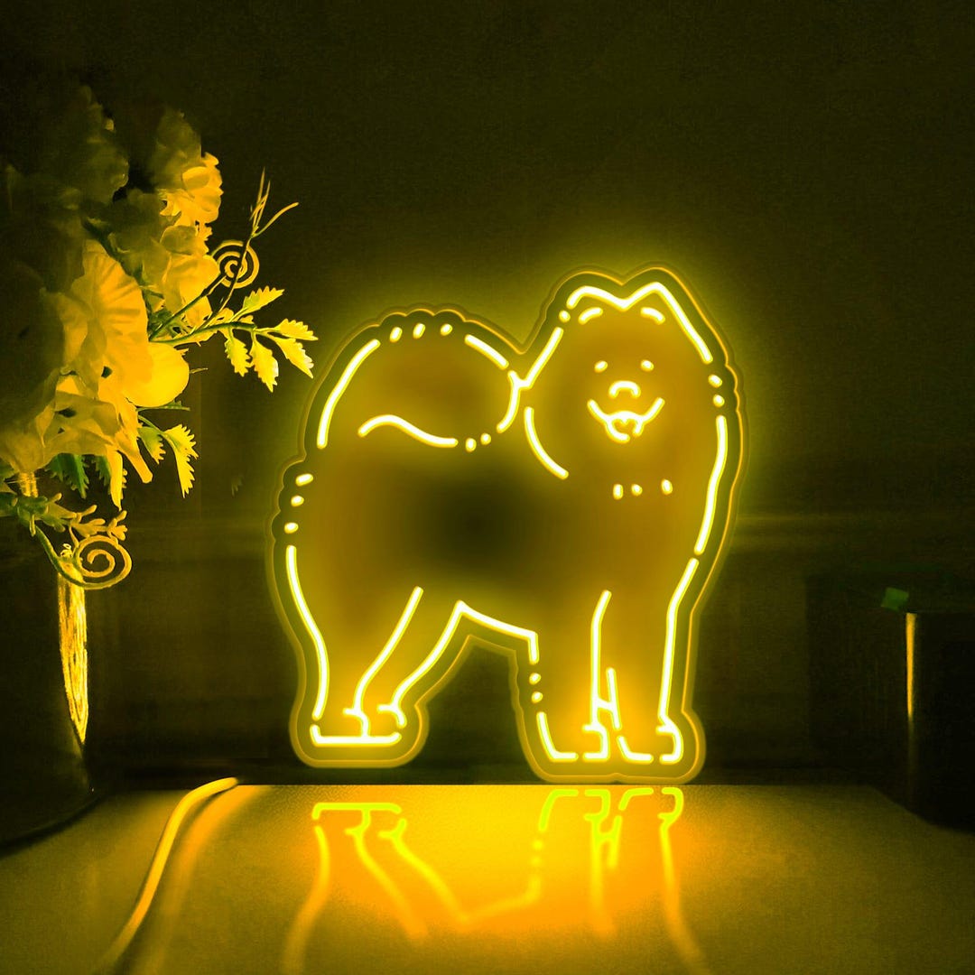 Samoyed Breed Led Light Box, Pet Dog Wall Art Decor, Personalized Light ...