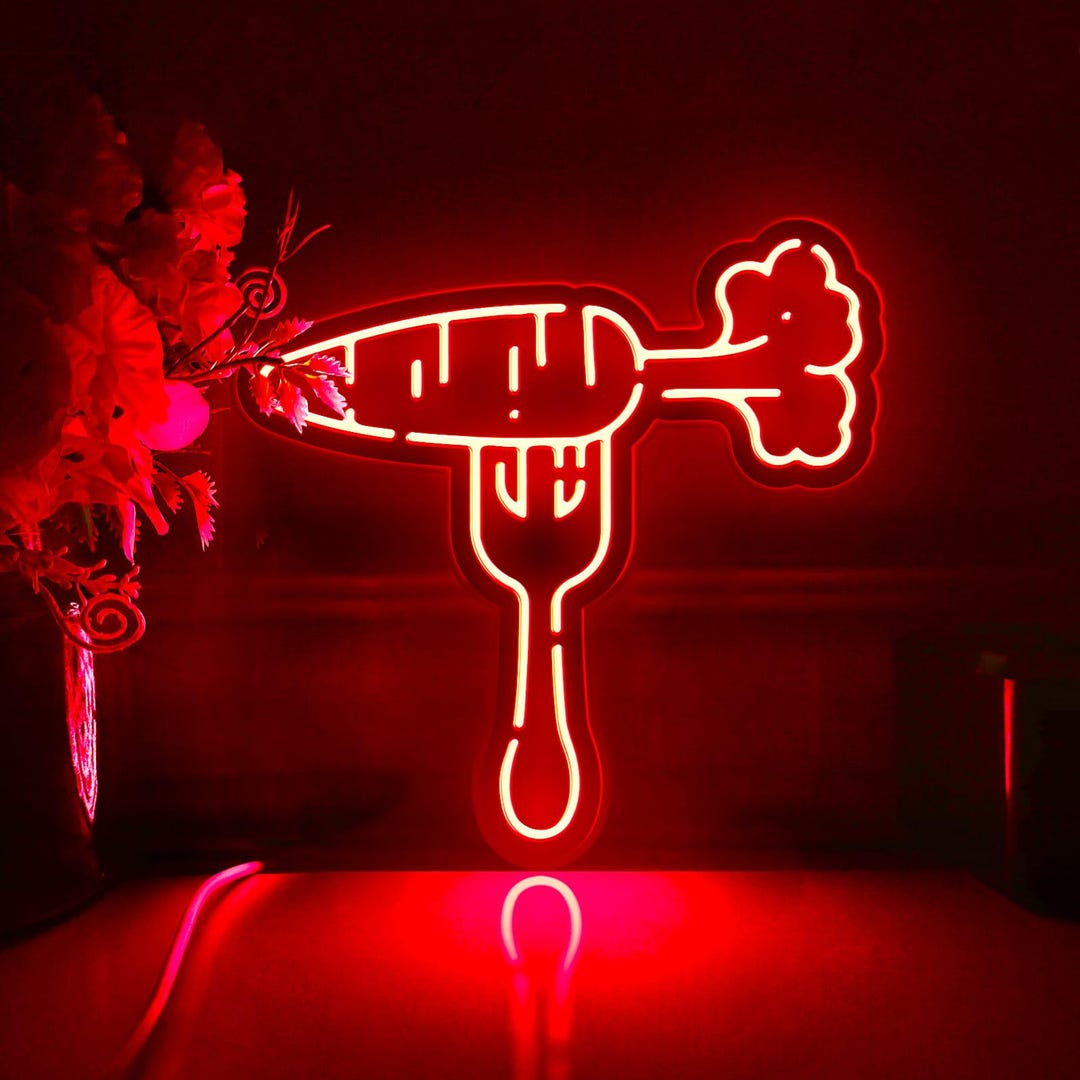 Carrot and Fork Led Light Box, Carrot Wall Art Decor, Personalized ...