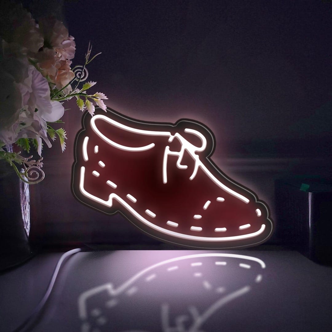 Fashionable Wingtip Shoe Led Light Box, Shoe Wall Art Decor ...