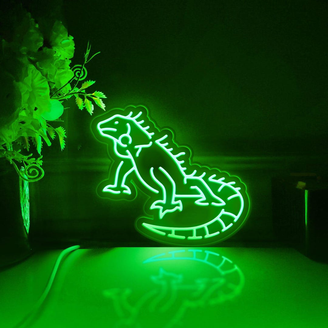 Iguana, Jungle Lizard Led Light Box, Reptile Lizard Wall Art Decor ...