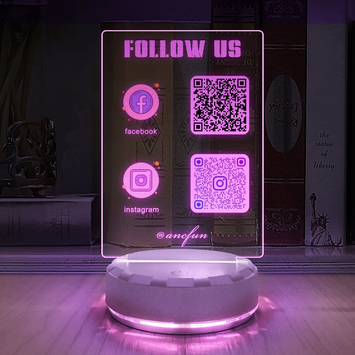 Custom 1-3 QR Code or Logo, Personalized Led Night Light, Office ...