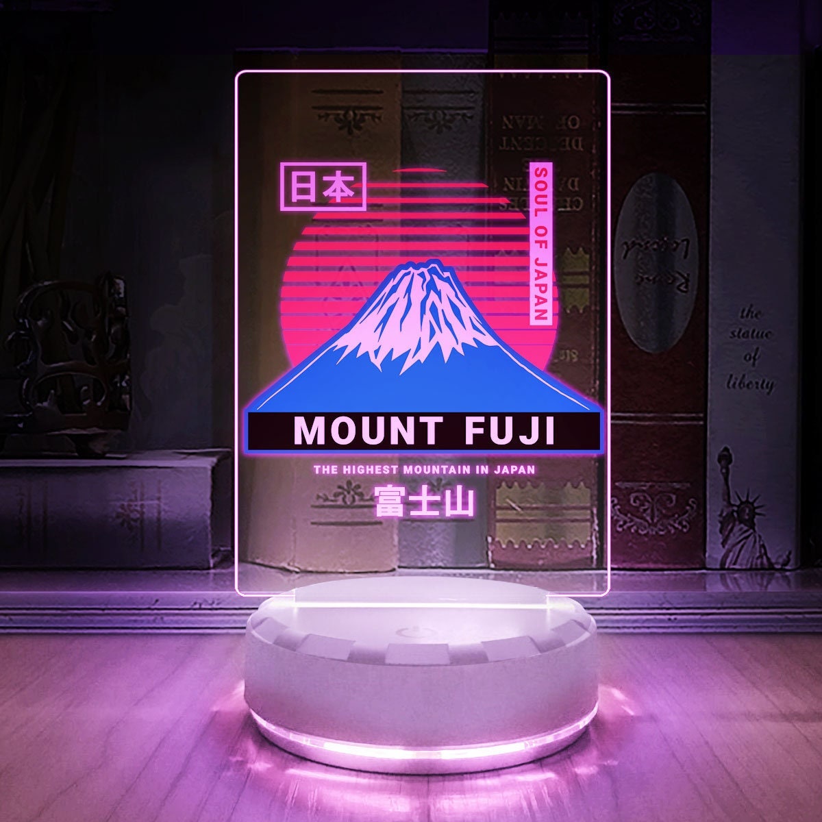 Japan Mount Fuji Art LED Sign Landscape Light Display Home - Etsy