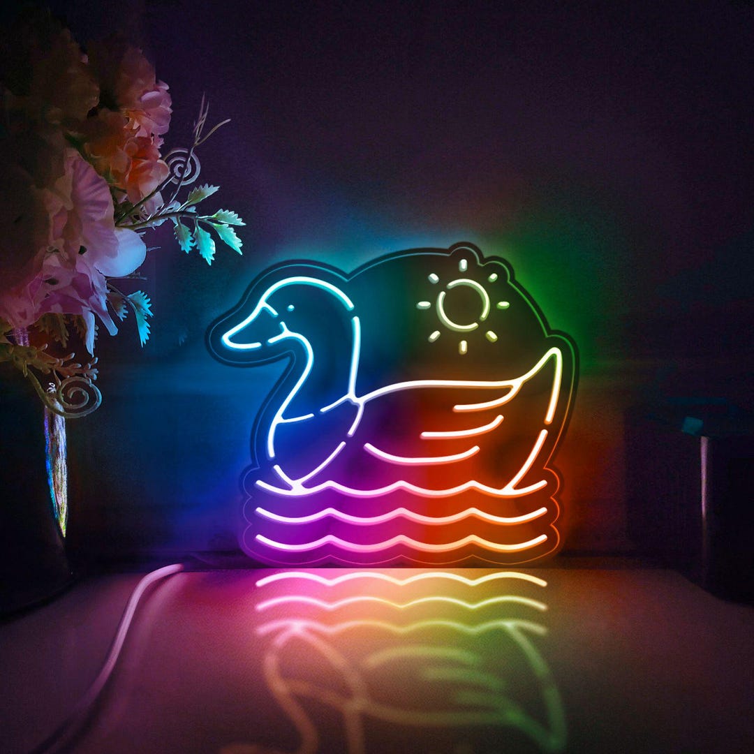 Swimming Duck Led Light Box, Poultry Wall Art Decor, Light Sign ...