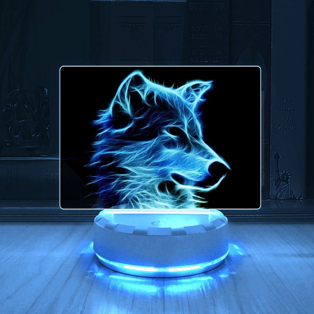 Animal Wolf LED Desk Lamp, Wolf Room Decor, Brightness Adjustable ...