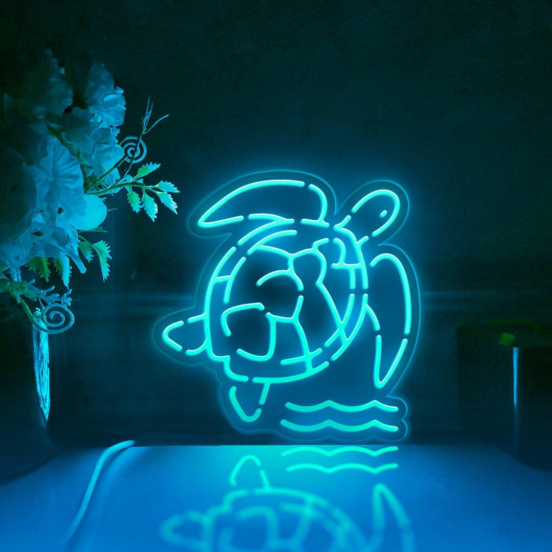 Turtle Led Light Box, Tortoise Wall Art Decor, Light Sign, Desktop ...
