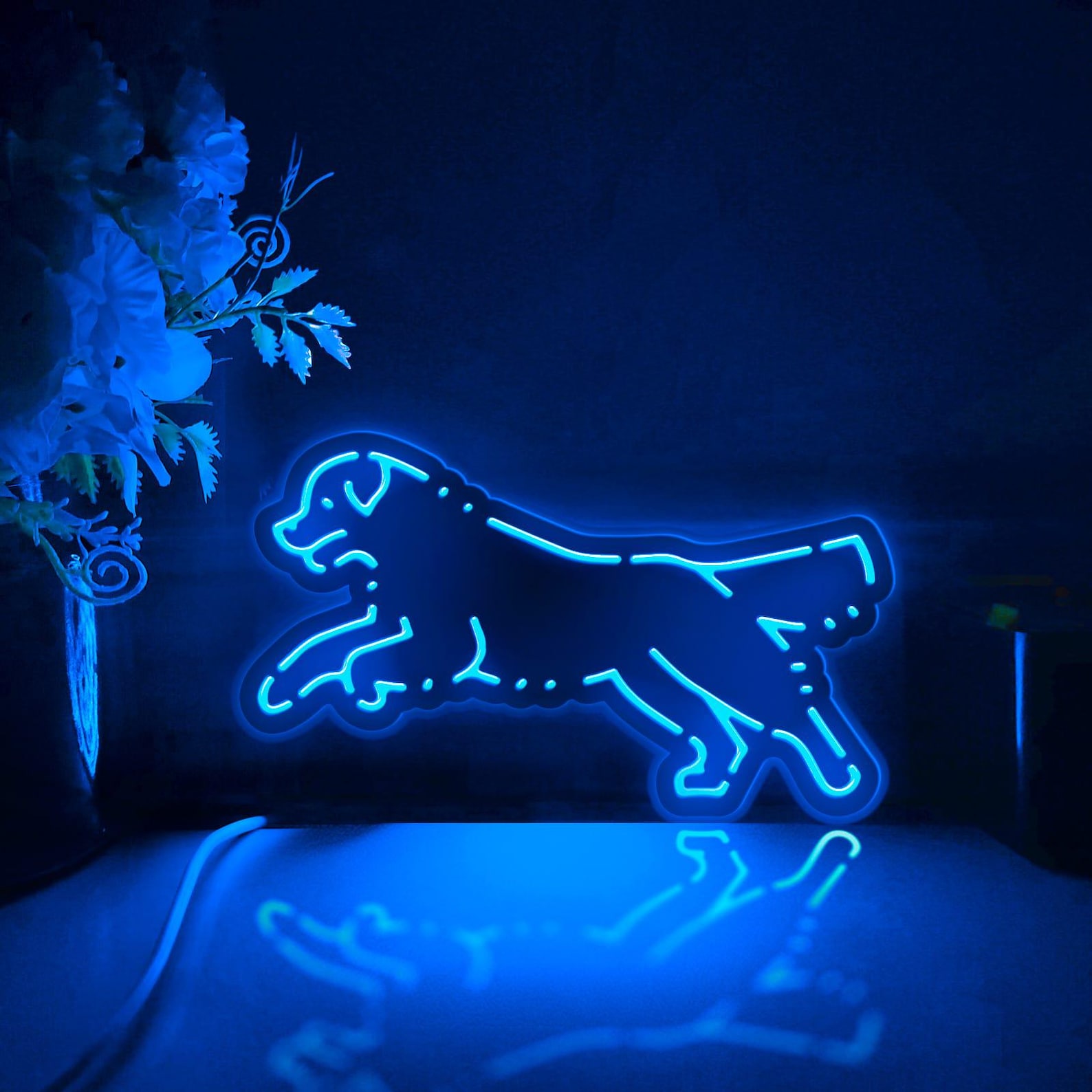 Jumping Golden Retriever Led Light Box, Golden Retriever Wall Art Decor ...