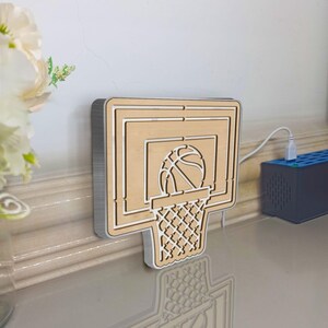 Basketball Led Light Box, Basketball and Basketball Hoop Wall Art Decor ...