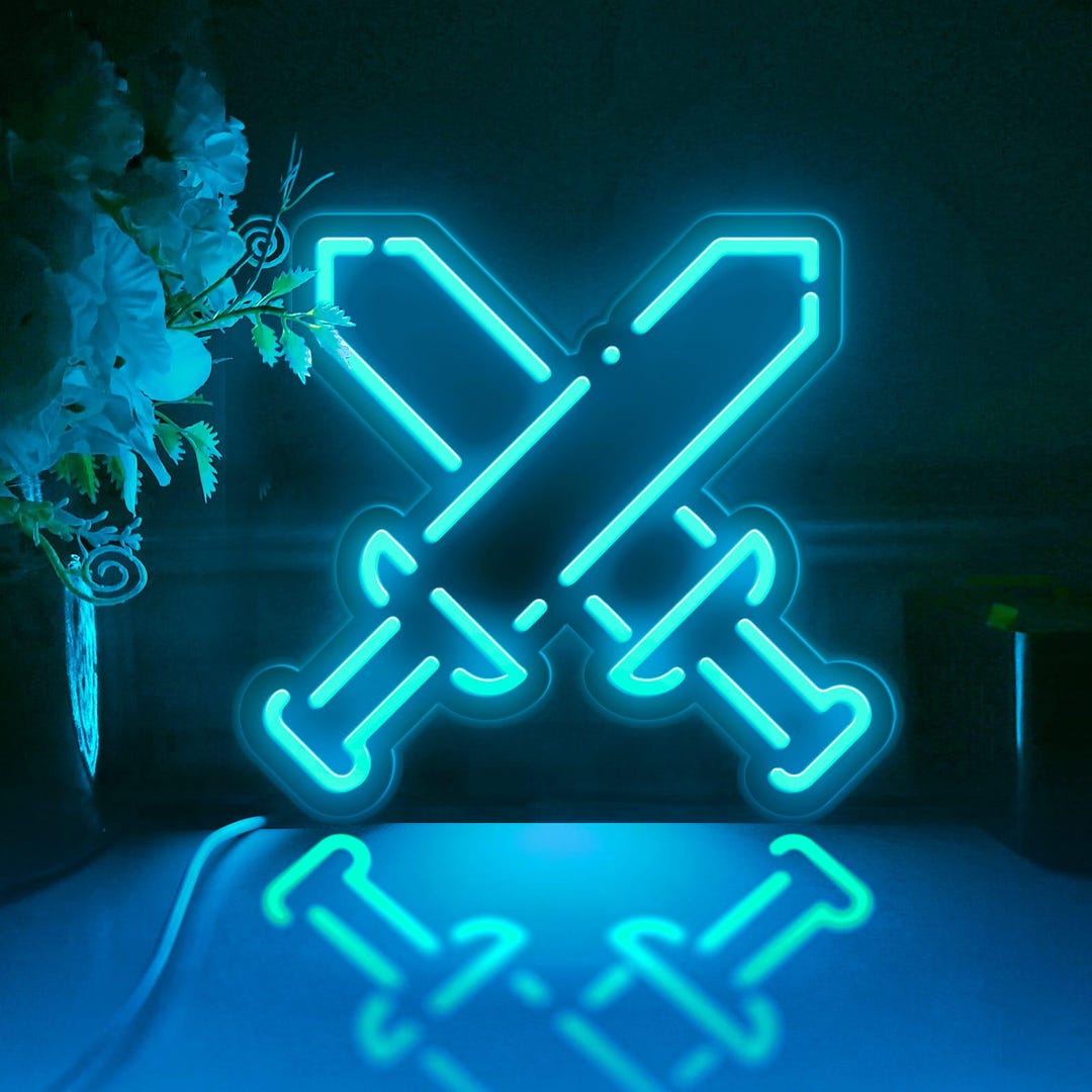 Sword Led Light Box, Game Prop Wall Art Decor, Personalized Light Sign ...