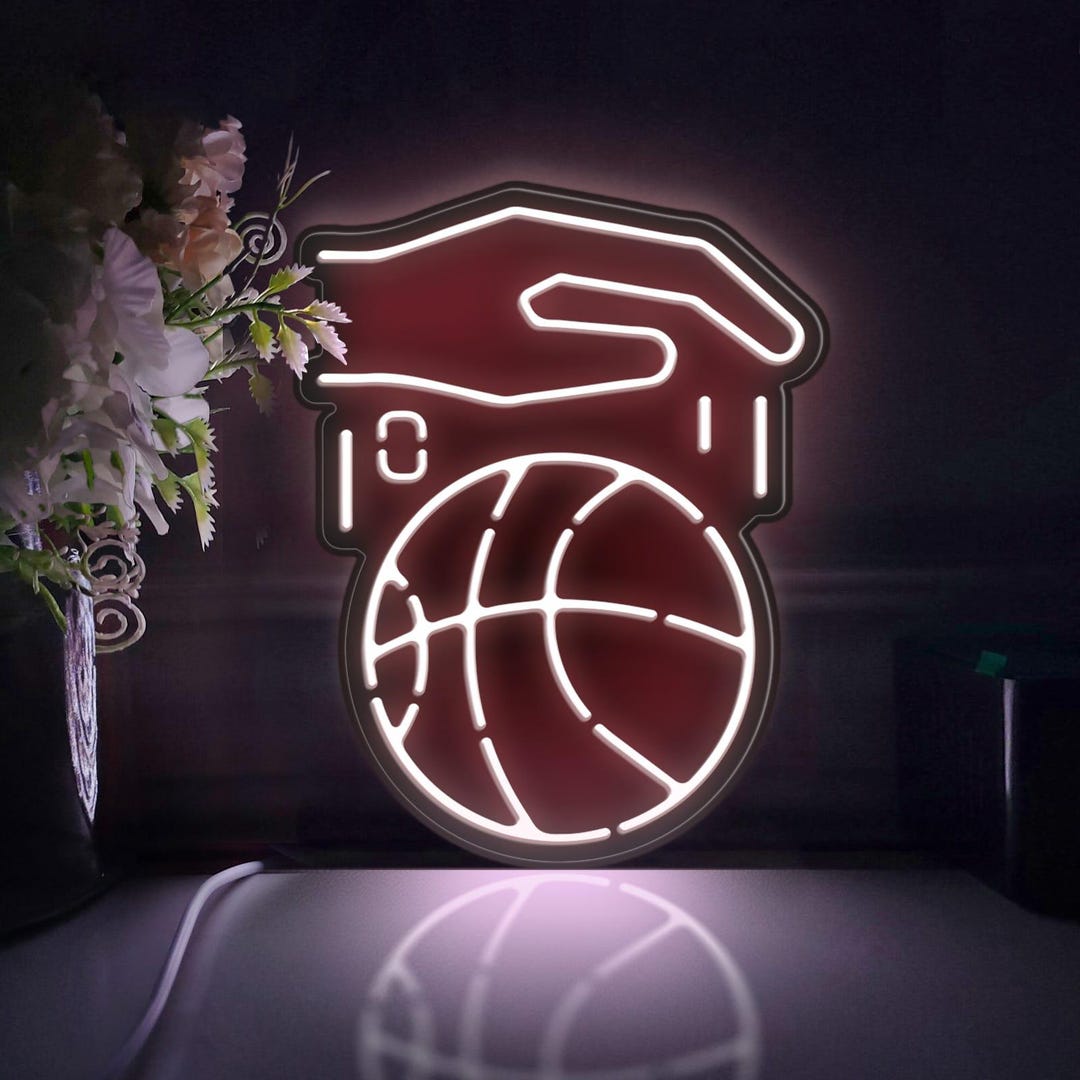 Basketball Led Light Box, Slap Basketball Wall Art Decor, Light Sign ...