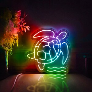 Turtle Led Light Box, Tortoise Wall Art Decor, Light Sign, Desktop ...