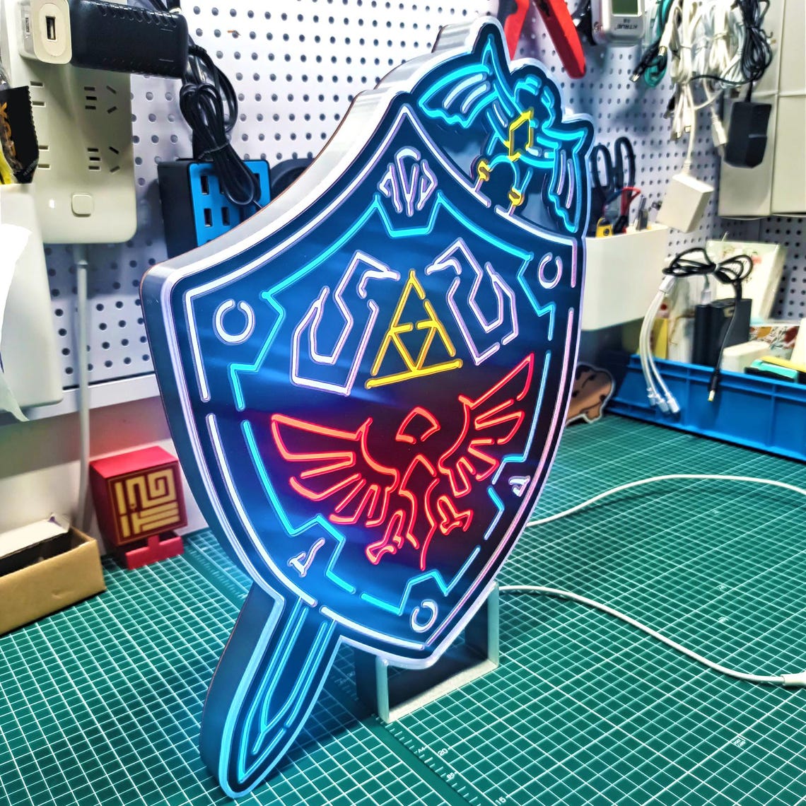 Master Sword Hylian Shield Led Light, Master Sword Hylian Shield Decor ...