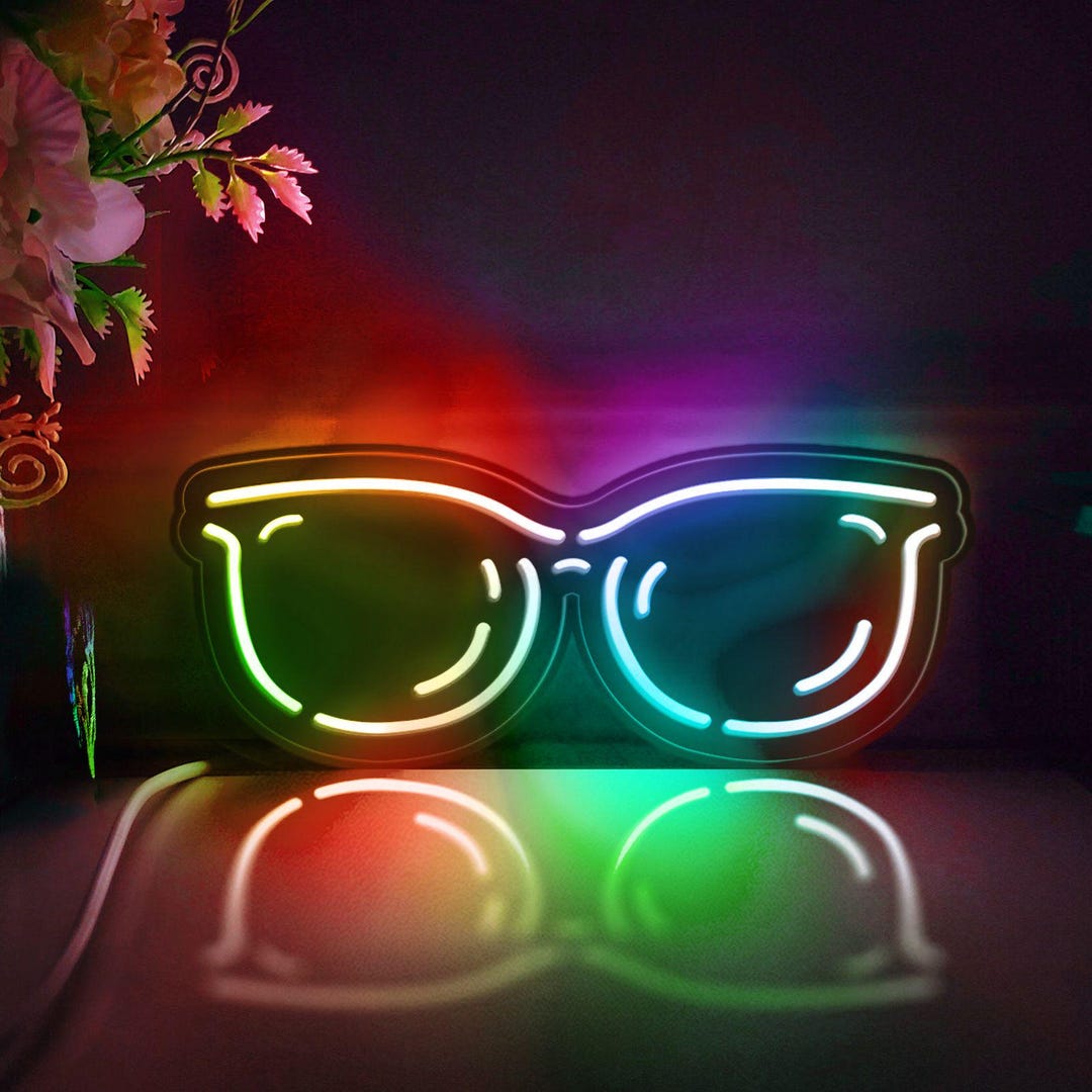 Sunglass Led Light Box, Glasses Wall Art Decor, Personalized Light Sign ...