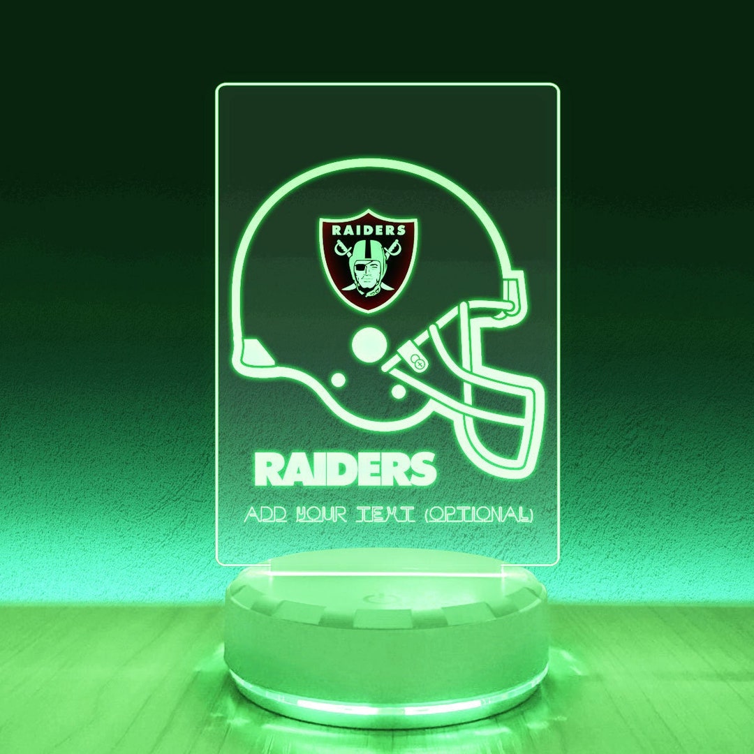 Oakland Raiders Helmet Logo LED Desk Lamp, Brightness Adjustable ...