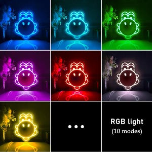Yoshi Led Light Box, Dinosaur Wall Art Decor, Personalized Light Sign ...