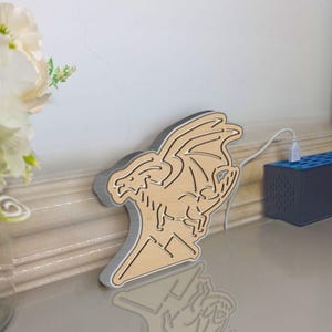 Dragon Led Light Box, Flying Dragon Wall Art Decor, Personalized Light ...